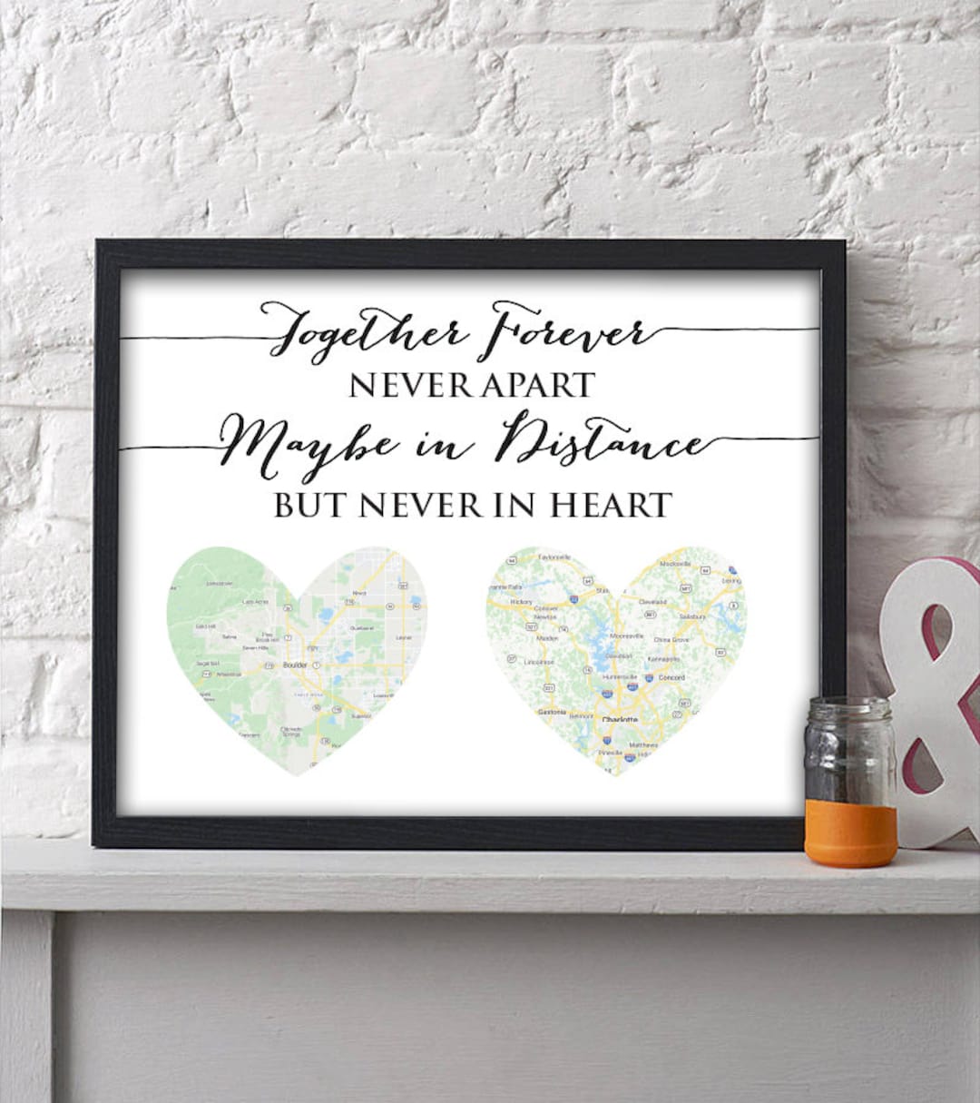 Long Distance Map Print | Home Map Print | New Home Owner Gift ...