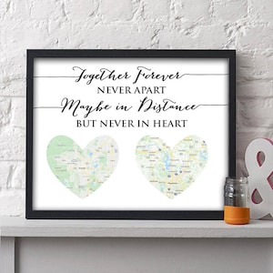 Long Distance Map Print | Home Map Print | New Home Owner Gift ...