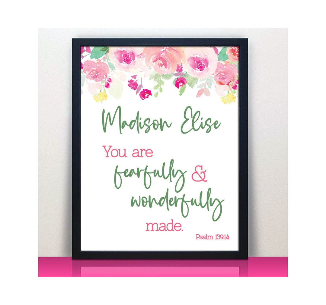 Personalized Girls Bible Verse Print | Daughter Gift | Girls Room Decor ...