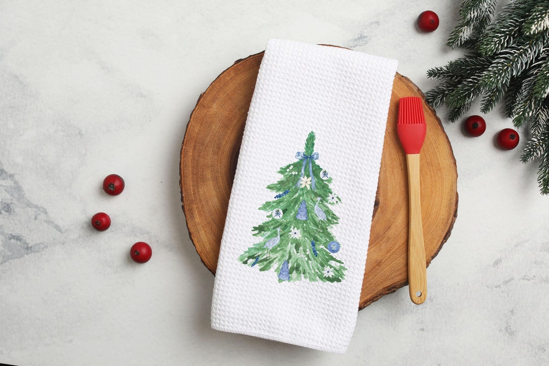 Chinoiserie Tree Dish Towel | Personalized Kitchen Towel | Personalized ...