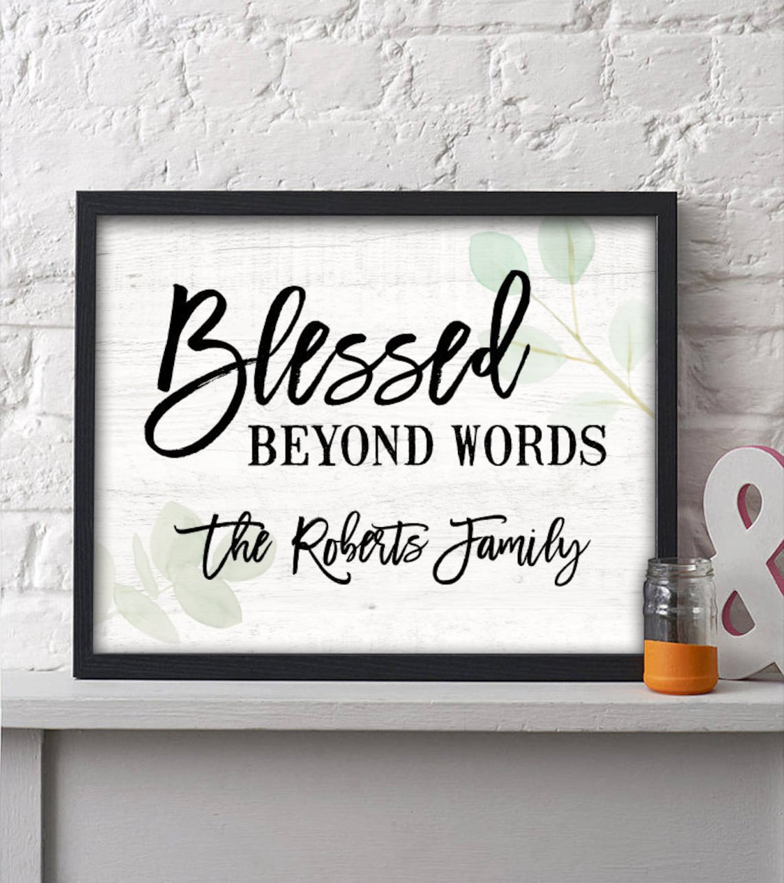 Blessed Beyond Words Art Print Personalized Christian Family - Etsy