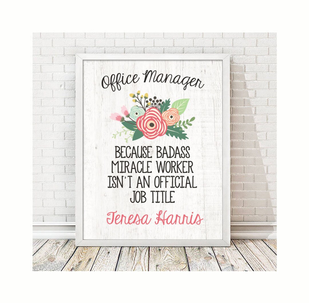 Personalized Office Manager Print | Profession Decor | Office Decor ...