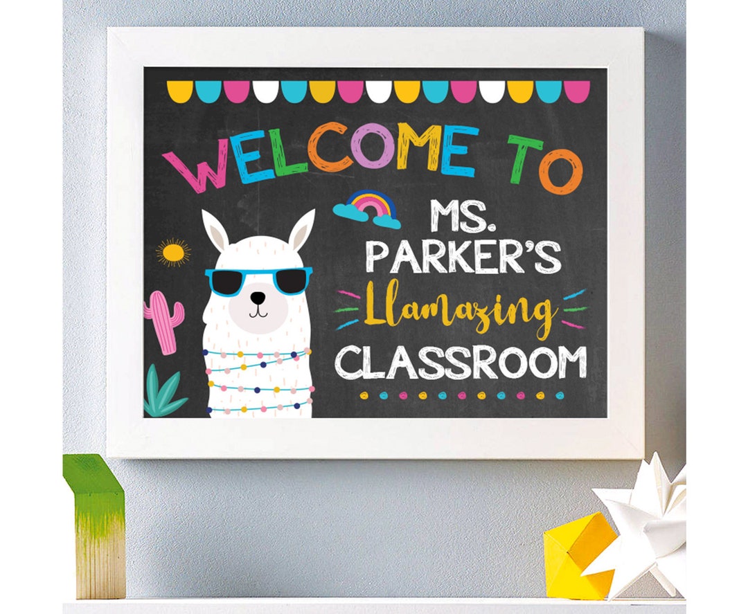 Llama Classroom Welcome Poster | Personalized Classroom Decor ...