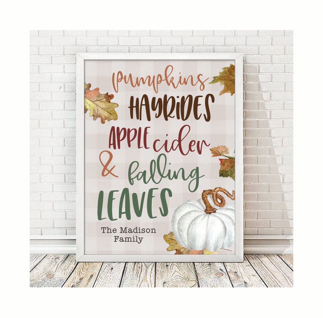 Personalized Fall Print | Autumn Decor | Fall Decor | Fall Wall Art ...