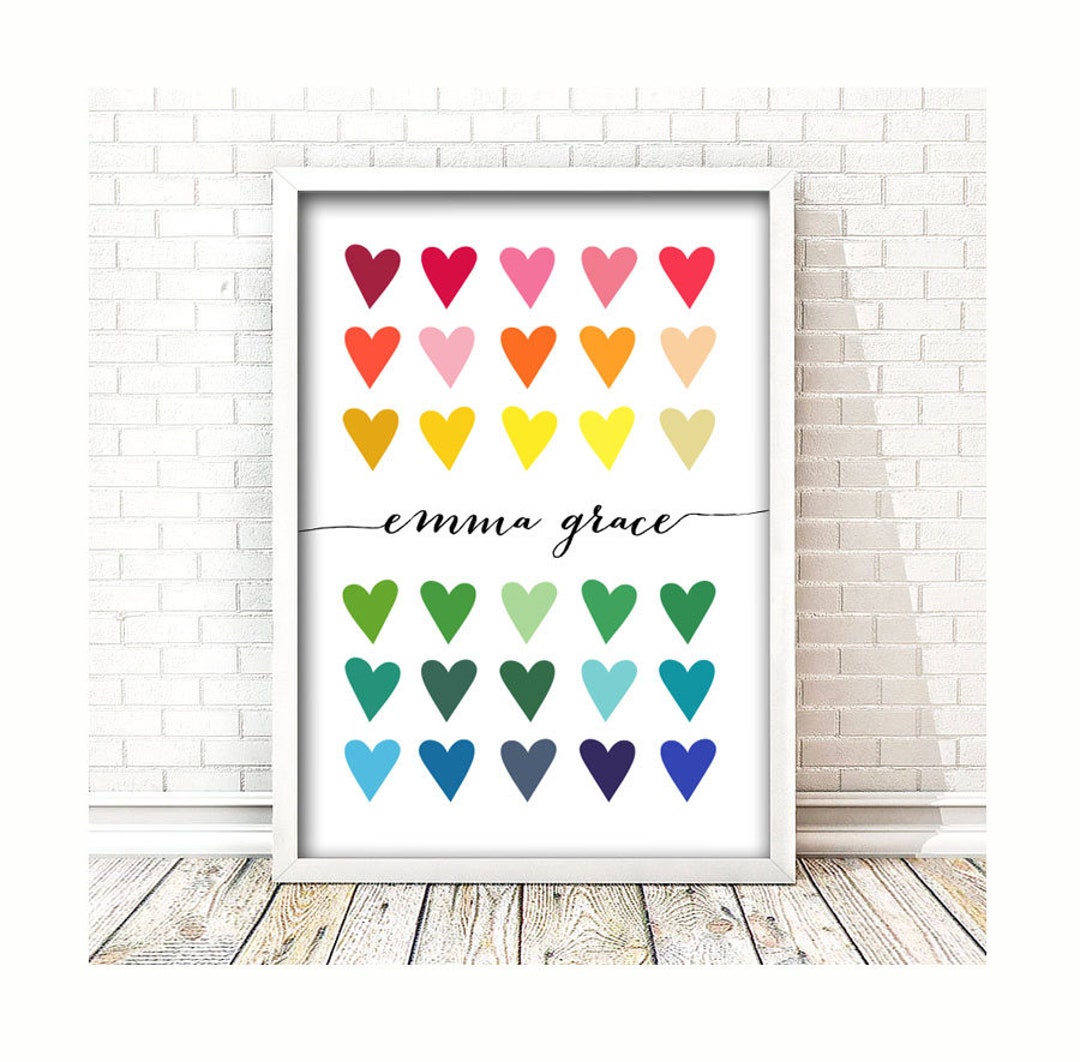 Rainbow Heart Collage Print | Nursery Art | Baby Wall Art | Kid Art ...