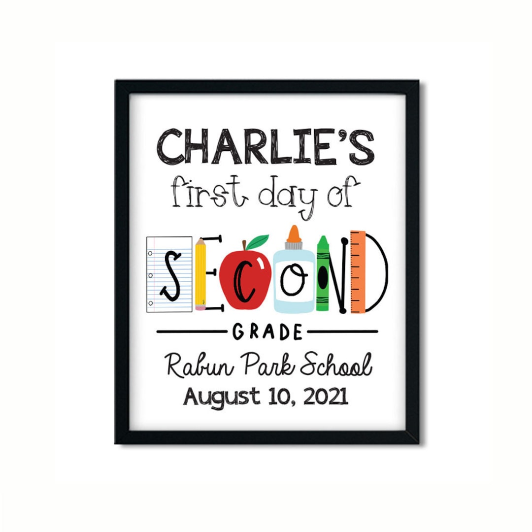 Personalized First Day of School Print | First Day of School Sign | Kid ...
