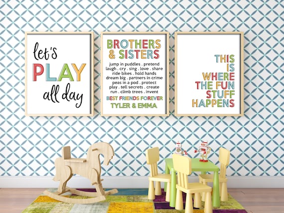 Brothers & Sisters Collage Print Set Set of Three Prints - Etsy