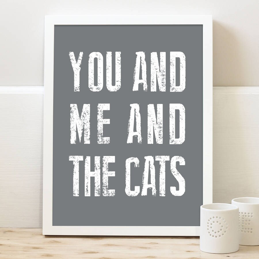 You and Me and the Cats Cat Print Anniversary Gift Gift - Etsy