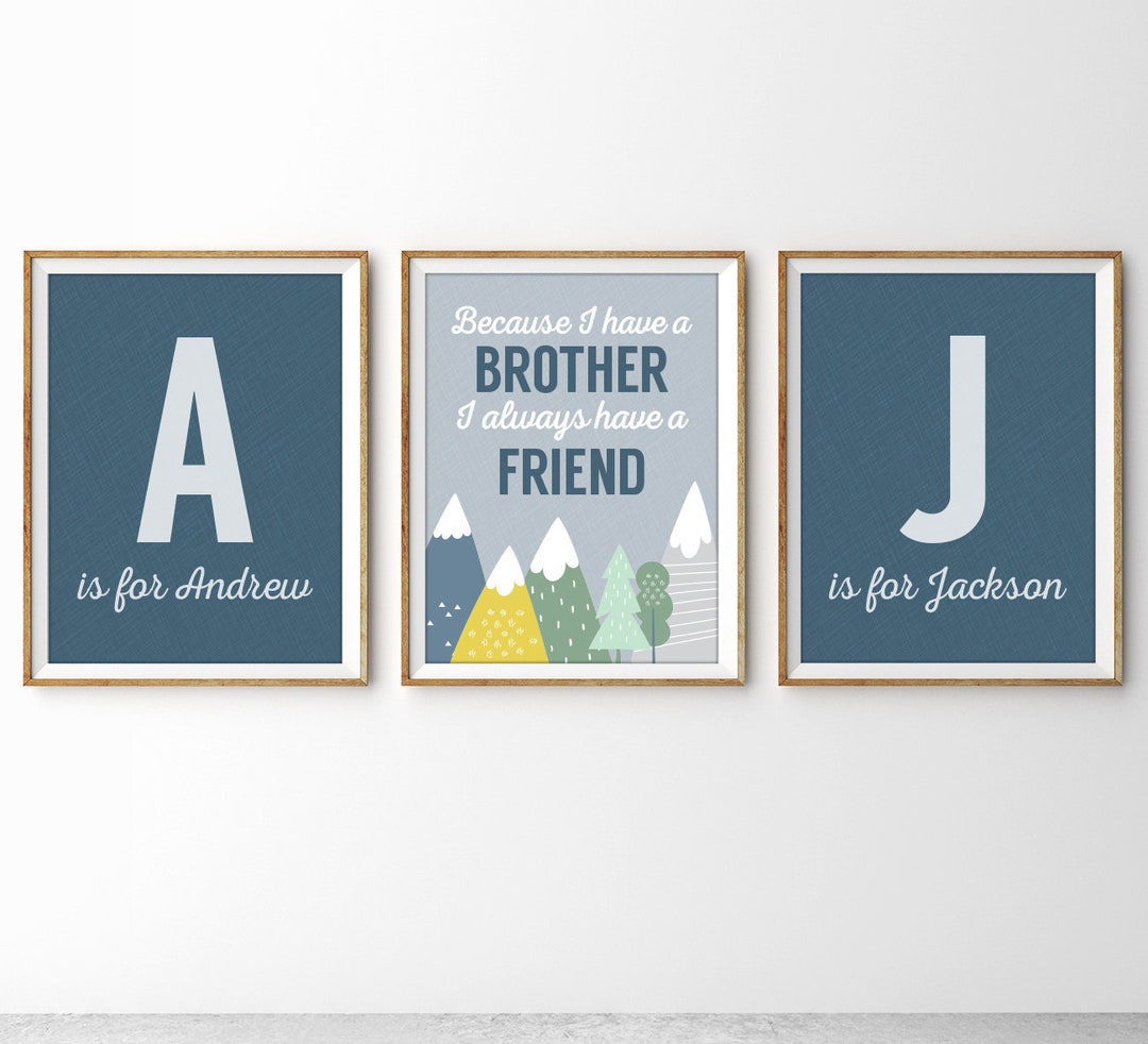 Set of 3 Brother Prints | Brother Wall Art | Brother Decor | Boys Room ...