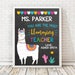 Llama Learning Classroom Print Llama Classroom Welcome Poster Custom ...