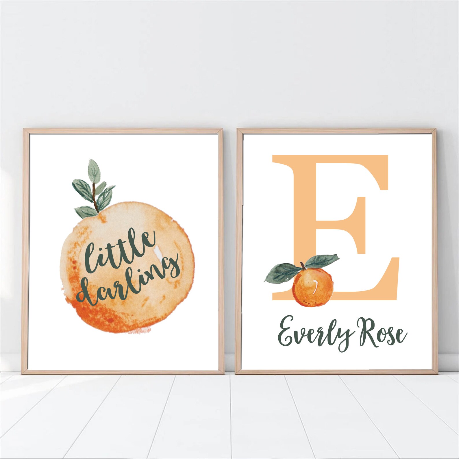 Kids Clementine Wall Art | Kids Room Decor | Girls Name Decor | Set of ...
