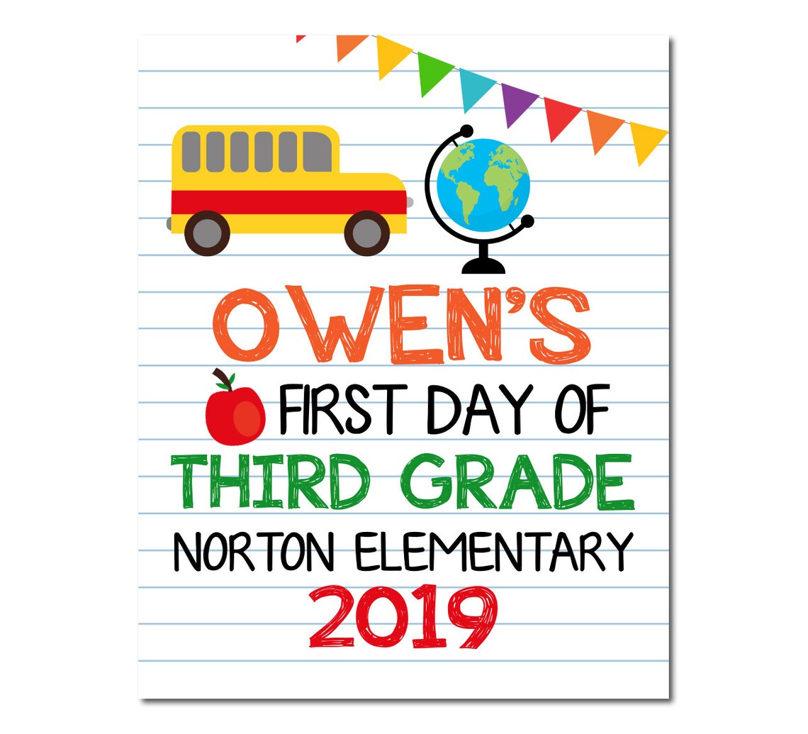 First Day of School Paper Art Print First Day of School Sign | Etsy