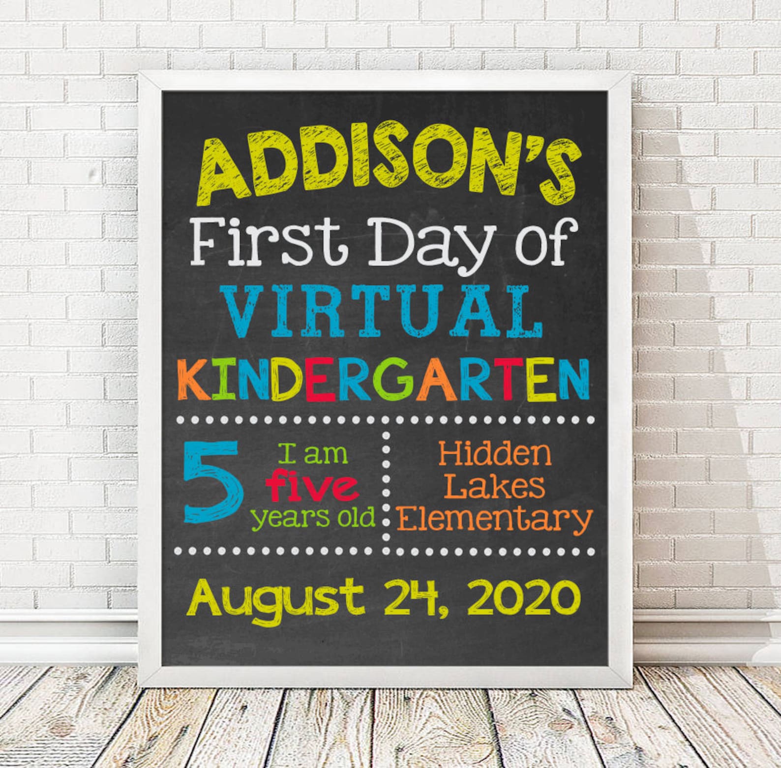 First Day of Virtual School Print First Day of School Sign - Etsy