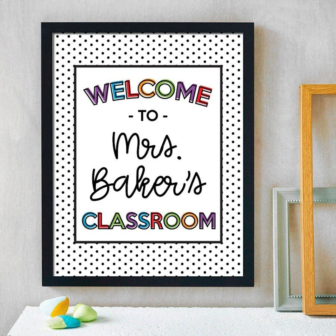 Classroom Polka Welcome Poster | Personalized Classroom Decor ...