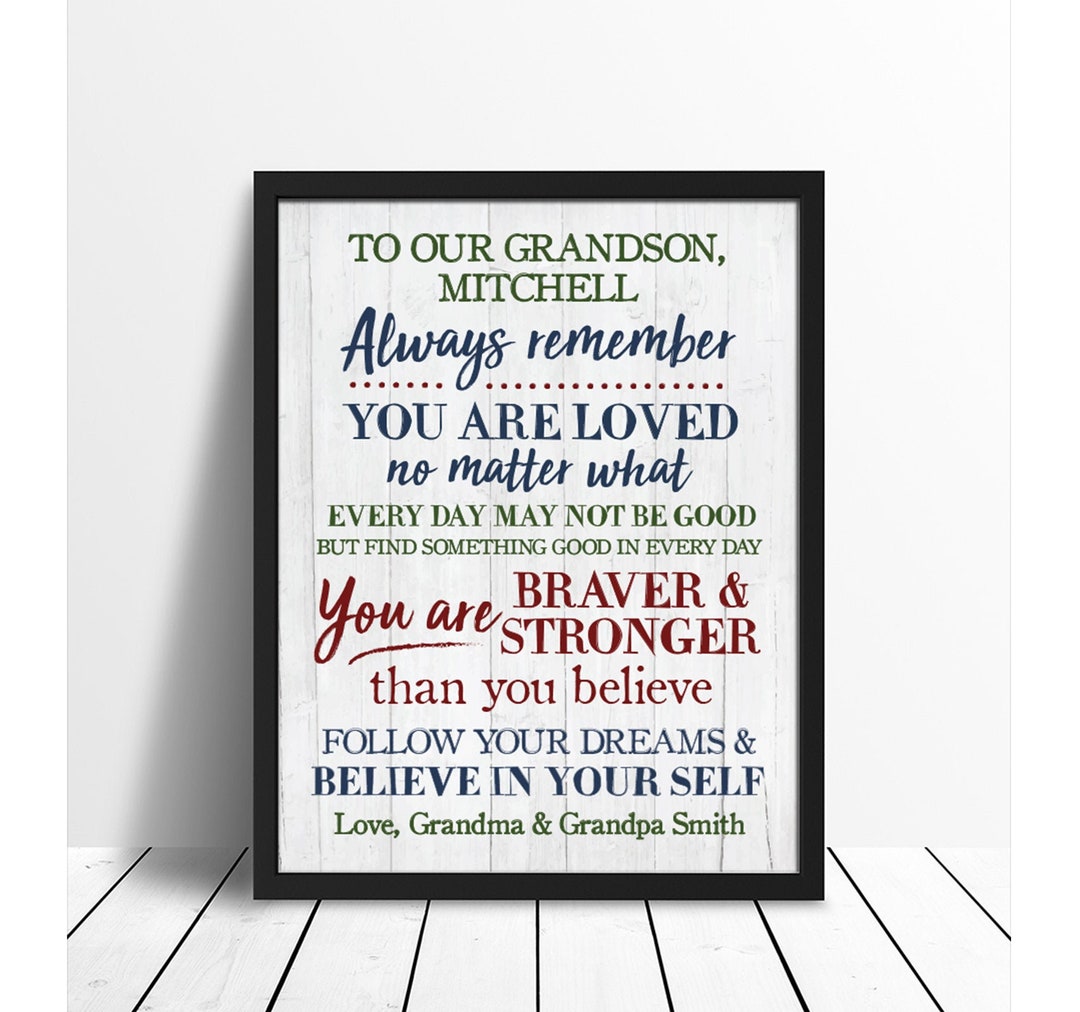 Personalized Grandson Print | Nephew Gift | Heartfelt Gift | Gift From ...