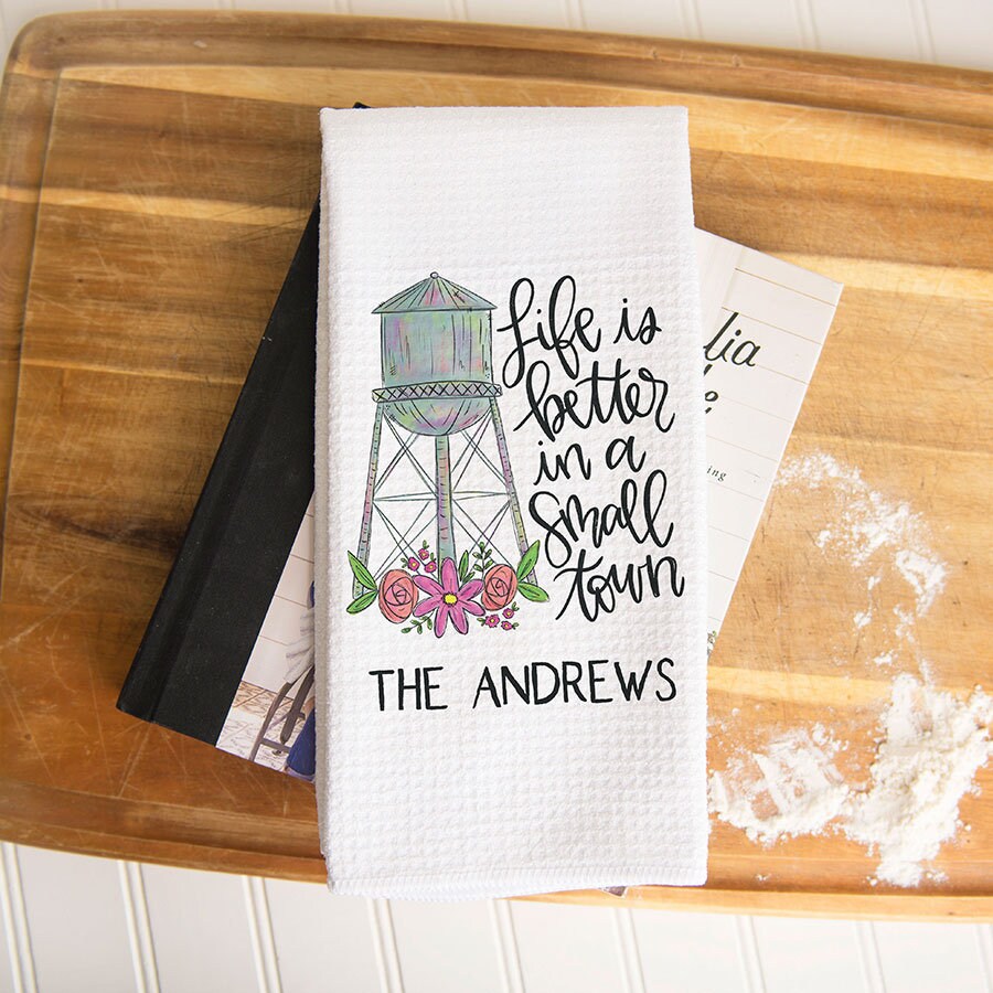 Personalized Better in a Small Town Kitchen Towel Custom | Etsy