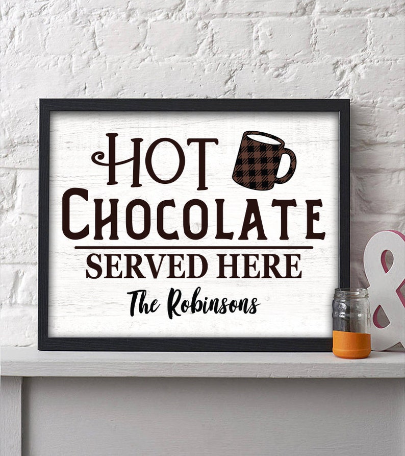 Hot Chocolate Served Here Personalized Print Christmas Sign - Etsy