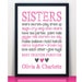 Personalized Sisters Print | Playroom Decor, Twin Sister Sign (digital ...