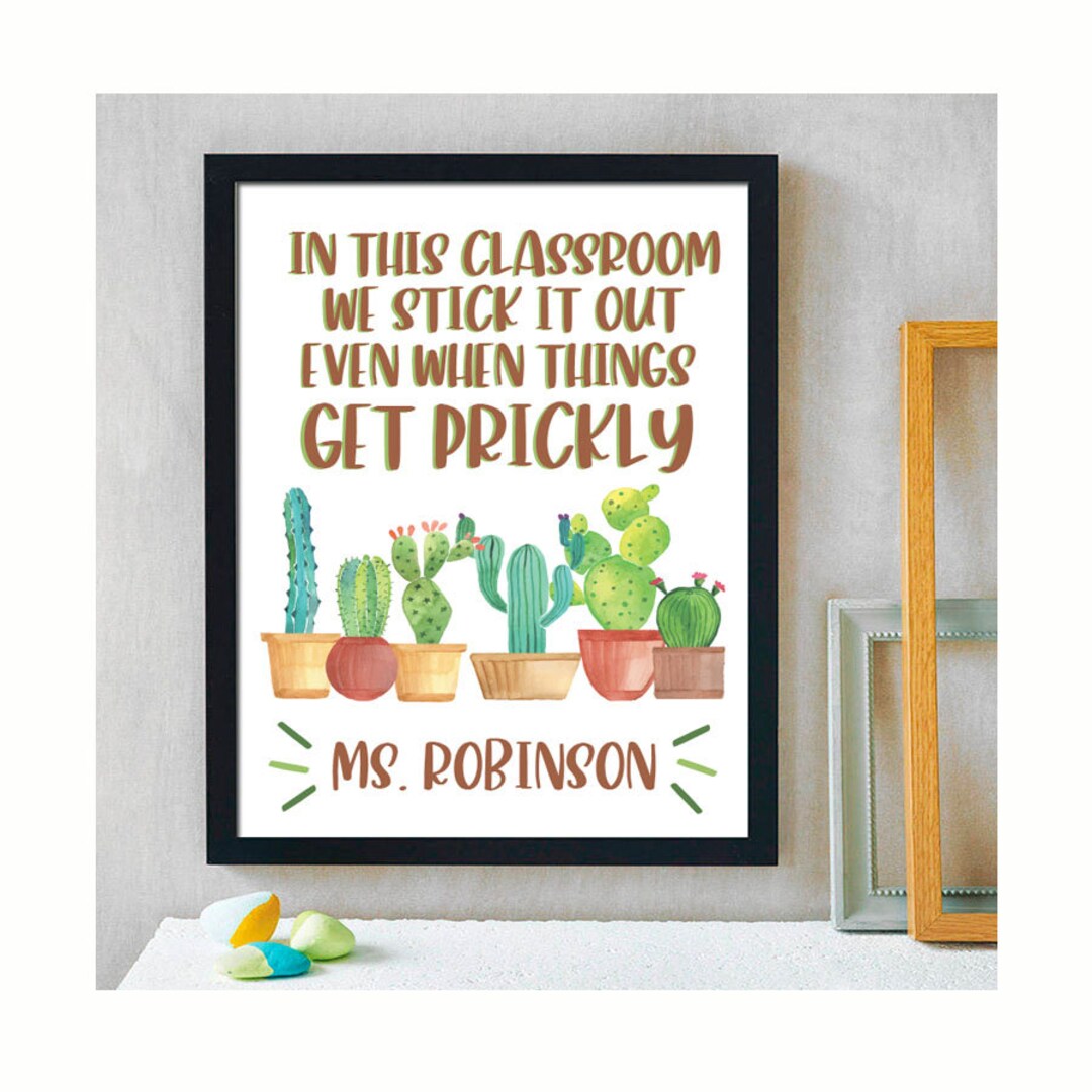 Cactus Classroom Print | Classroom Rules | Personalized Teacher Gift ...