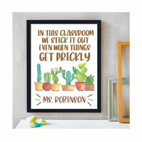 Cactus Classroom Print Classroom Rules Personalized - Etsy