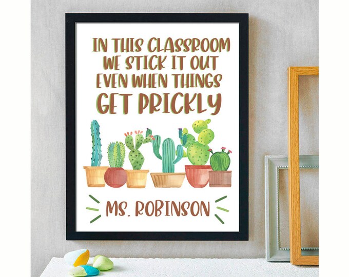 Cactus Classroom Print Classroom Rules Personalized - Etsy