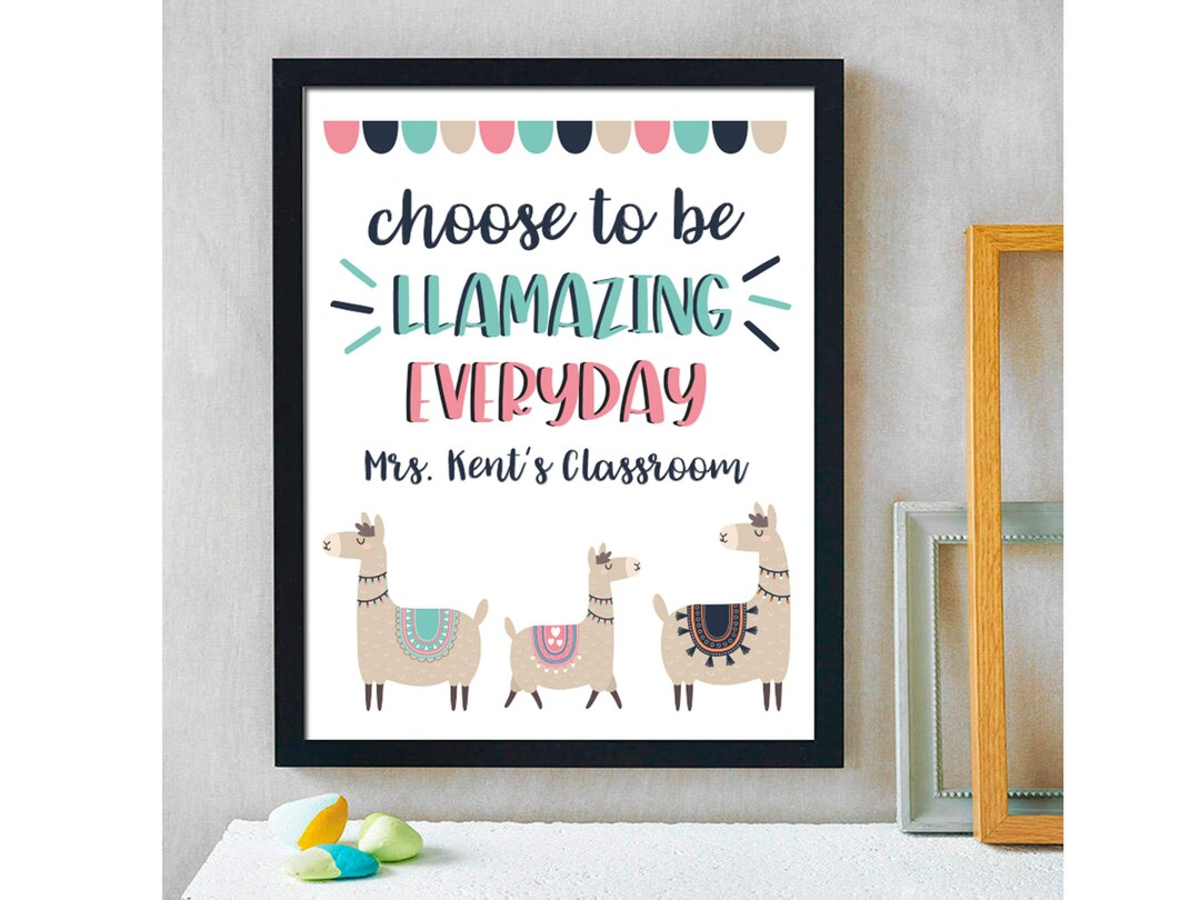 Personalized Llamazing Everyday Print | Llama Decor | Teacher Gift ...