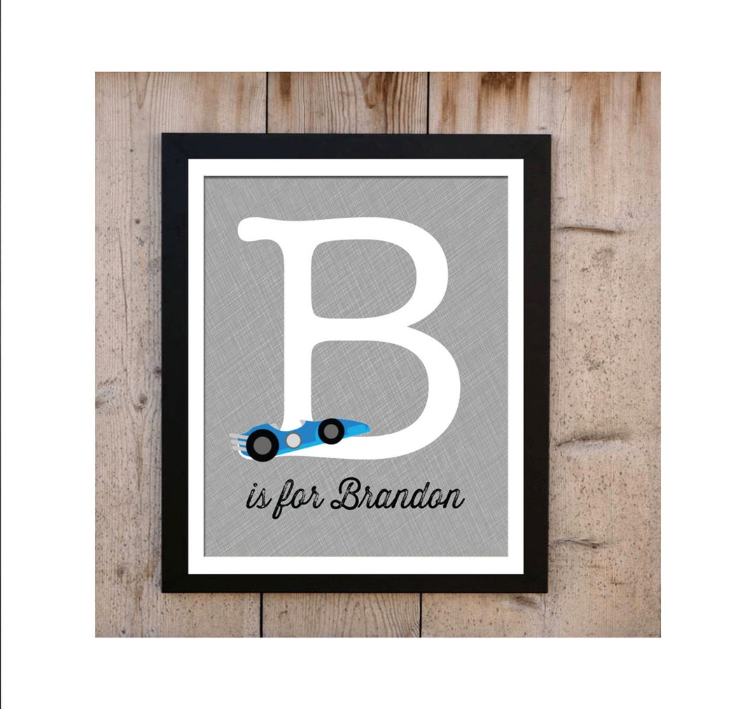 Boys Monogram Print | Boys Nursery | Nursery Name Decor | Boy Room ...