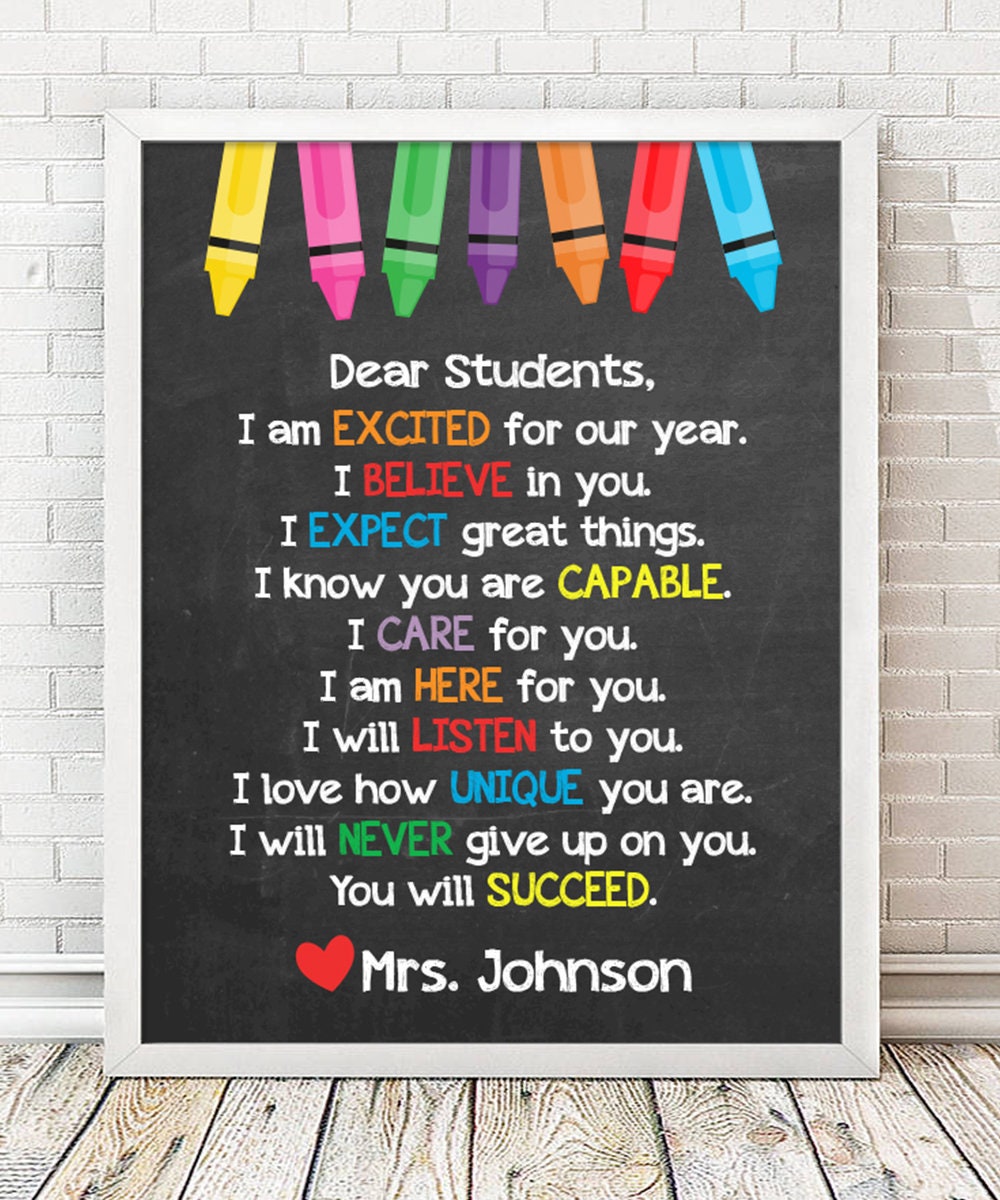 Personalized Teacher Letter | Personalized Classroom Decor | Classroom ...