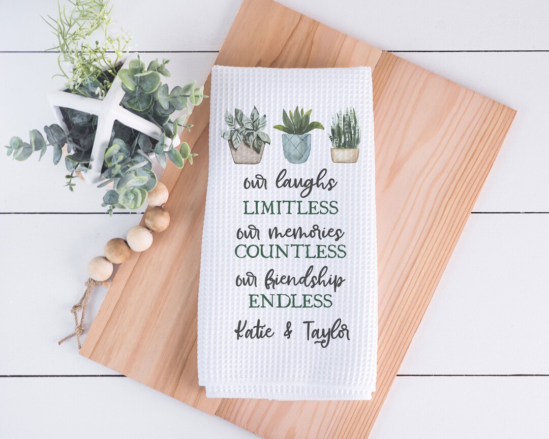 Our Endless Friendship Dish Towel | Personalized Kitchen Towel ...
