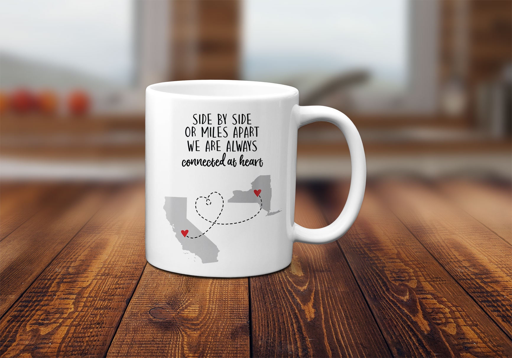 Two State Mug | Long Distance Map Gift | Unique Friend Gift ...