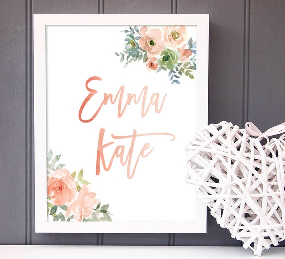 Personalized Girls Name Print Girls Bedroom Decor Gift for - Etsy