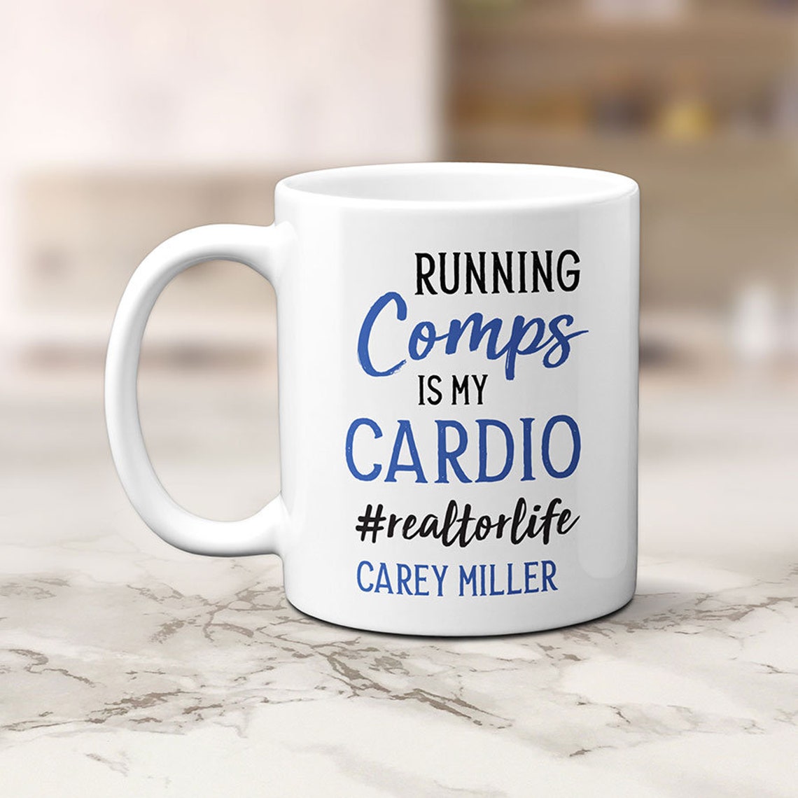 Personalized Running Comps is My Cardio Realtor Mug | Realtor Gift ...