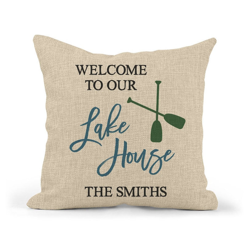 Personalized Lake House Pillow | Custom Lake House Decor | Personalized ...