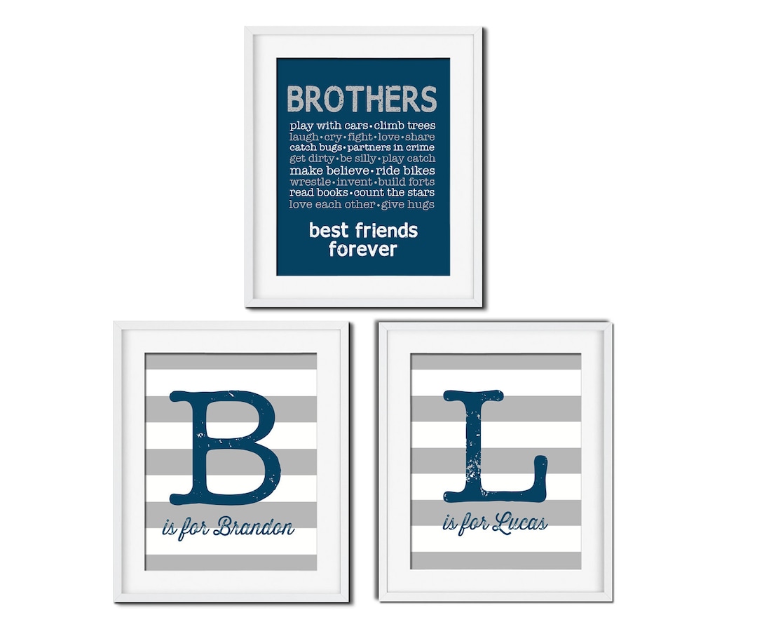 Set of 3 Prints Brother Wall Art Brother Decor Boys Room Big Brother ...