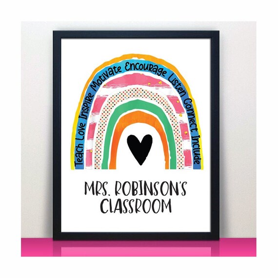 Rainbow Classroom Poster Personalized Classroom Decor | Etsy