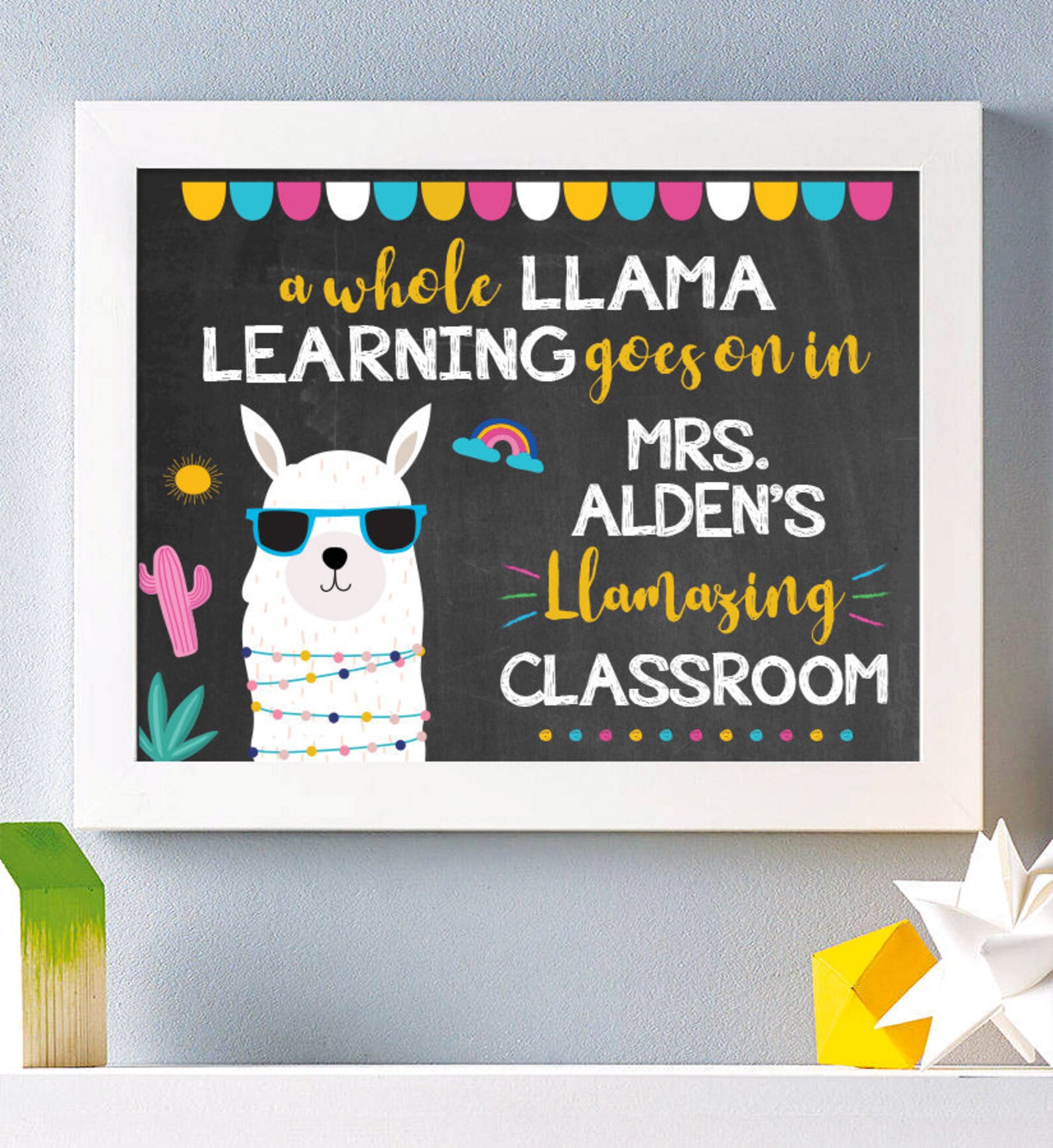 Llama Learning Classroom Print Llama Classroom Welcome | Etsy