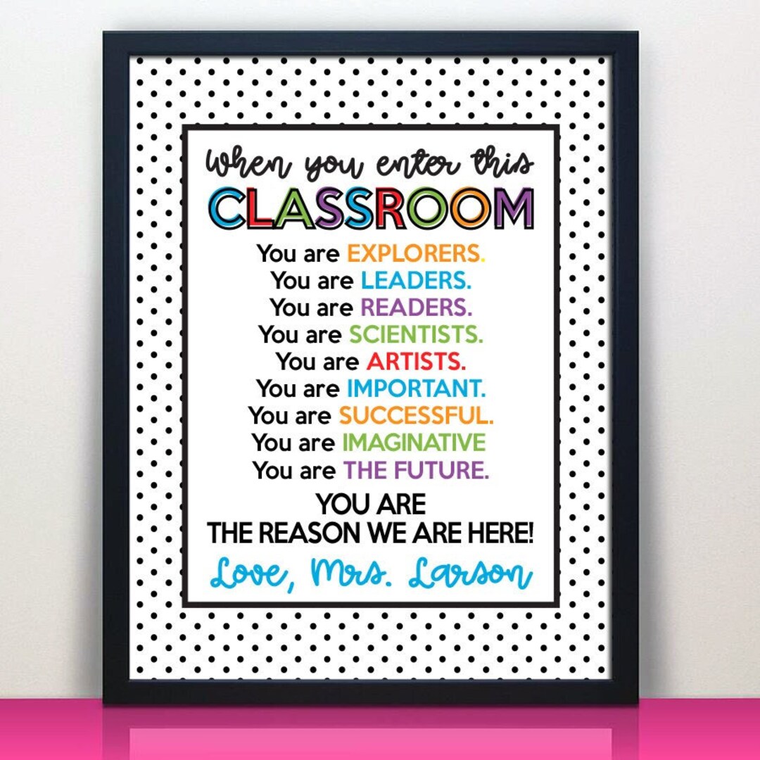Classroom Polka Dot Poster | Personalized Classroom Decor ...