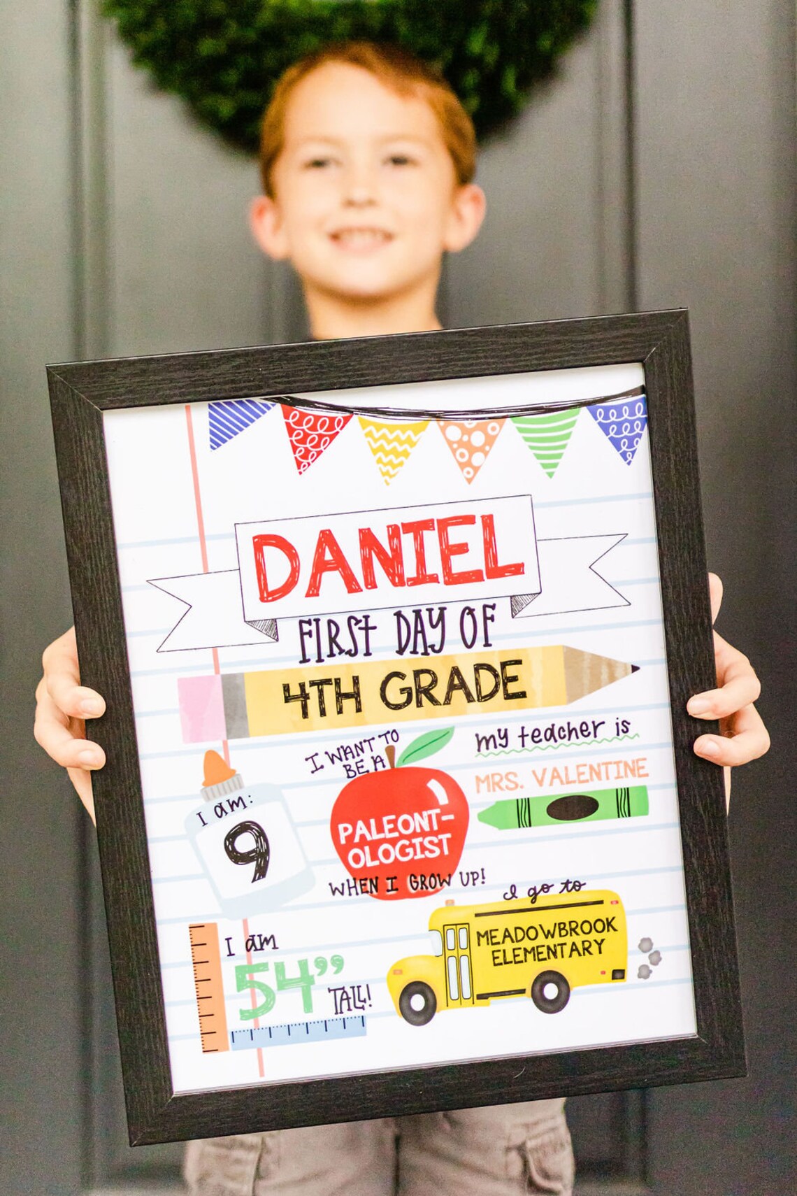 Personalized First Day of School Print | First Day of School Sign | Kid ...