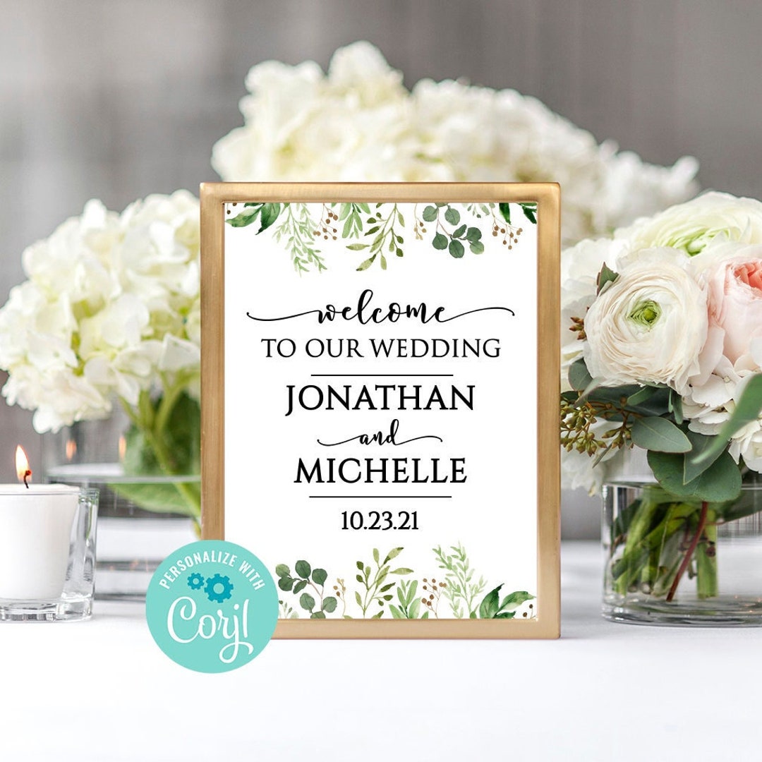 Digital Welcome to Our Wedding Print | Personalize Instantly With Corjl ...