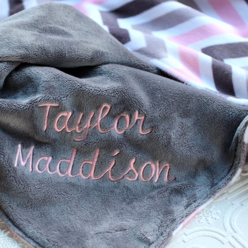 Pink Gray Blanket - Etsy