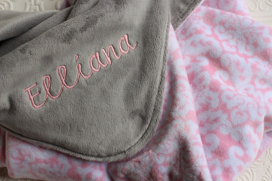 Personalized Baby Girl Blanket, Monogrammed Baby Blanket, Baby Girl or ...