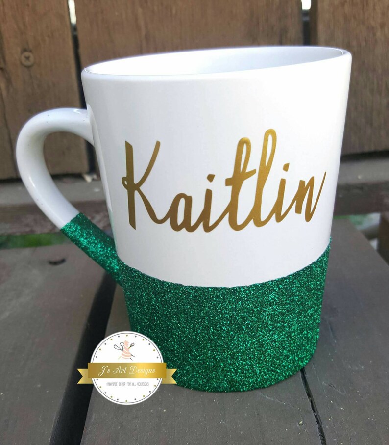 Personalized Mug Glitter Dipped Mug Glitter Personalized Etsy