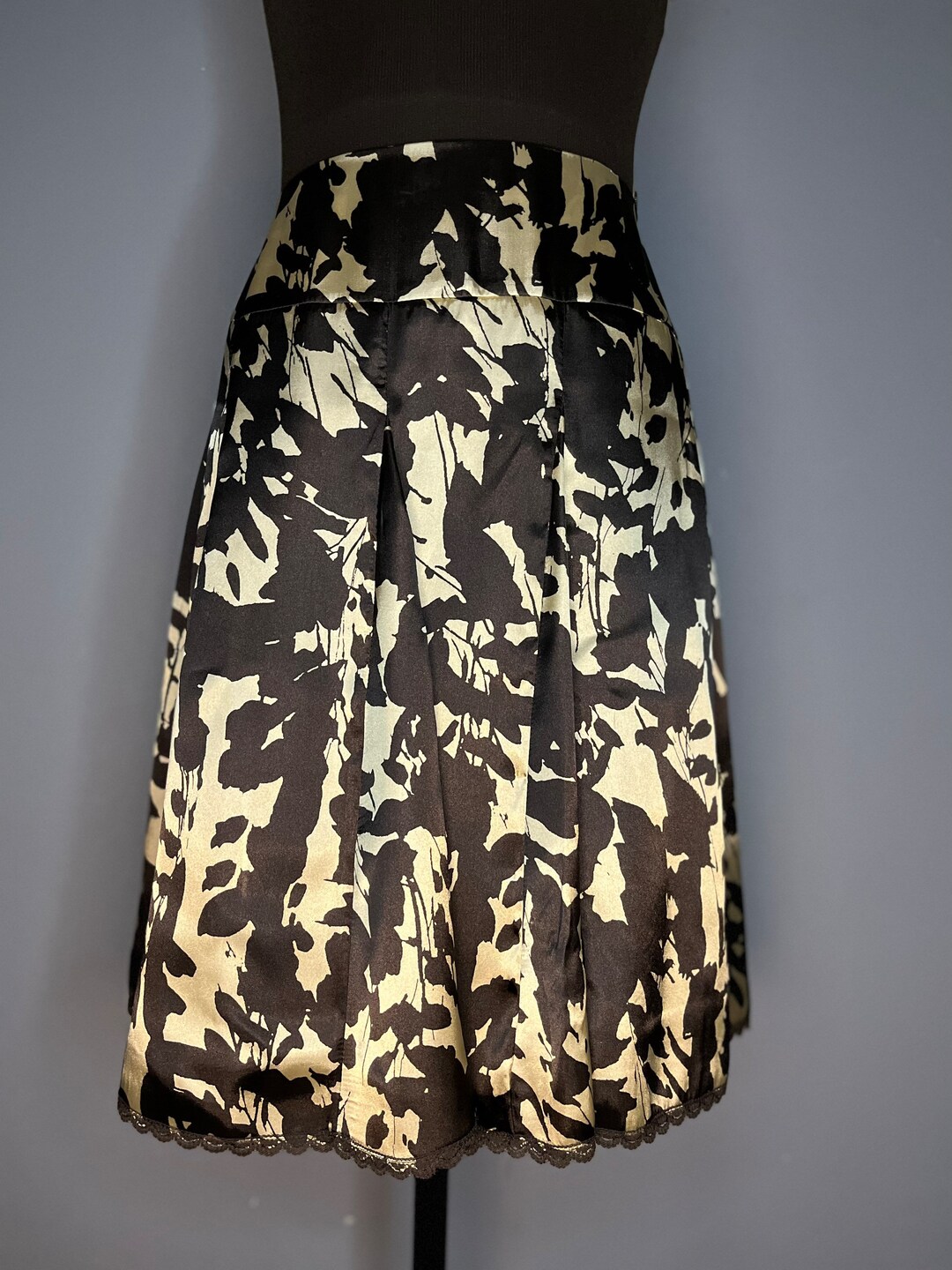 A-line Skirt Apostrophe’ Brand Skirt Size 16 Skirt Gold and Brown Skirt ...