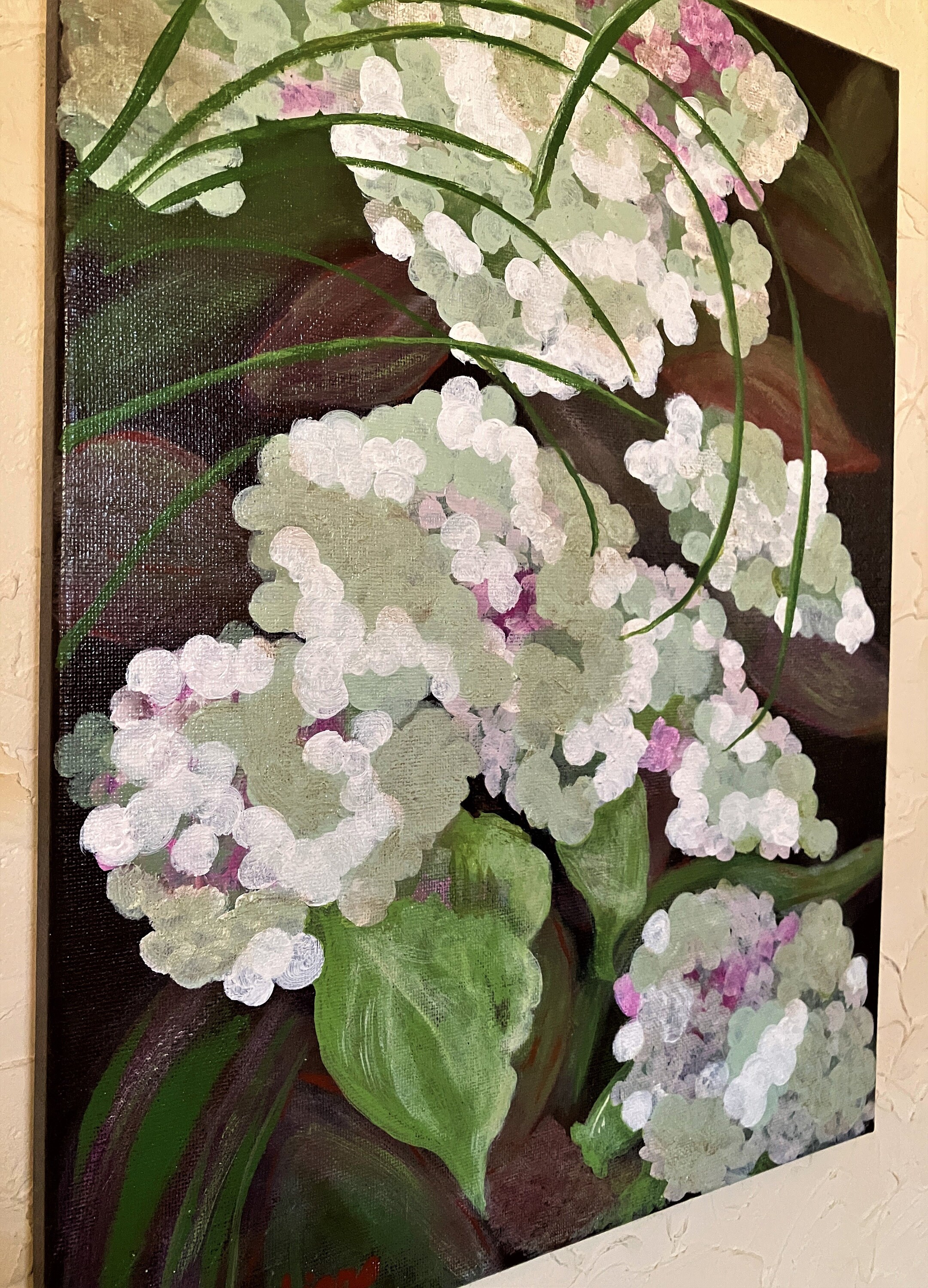 HYDRANGEA GARDEN Painting snowballs Original Artist Texture Earth ...