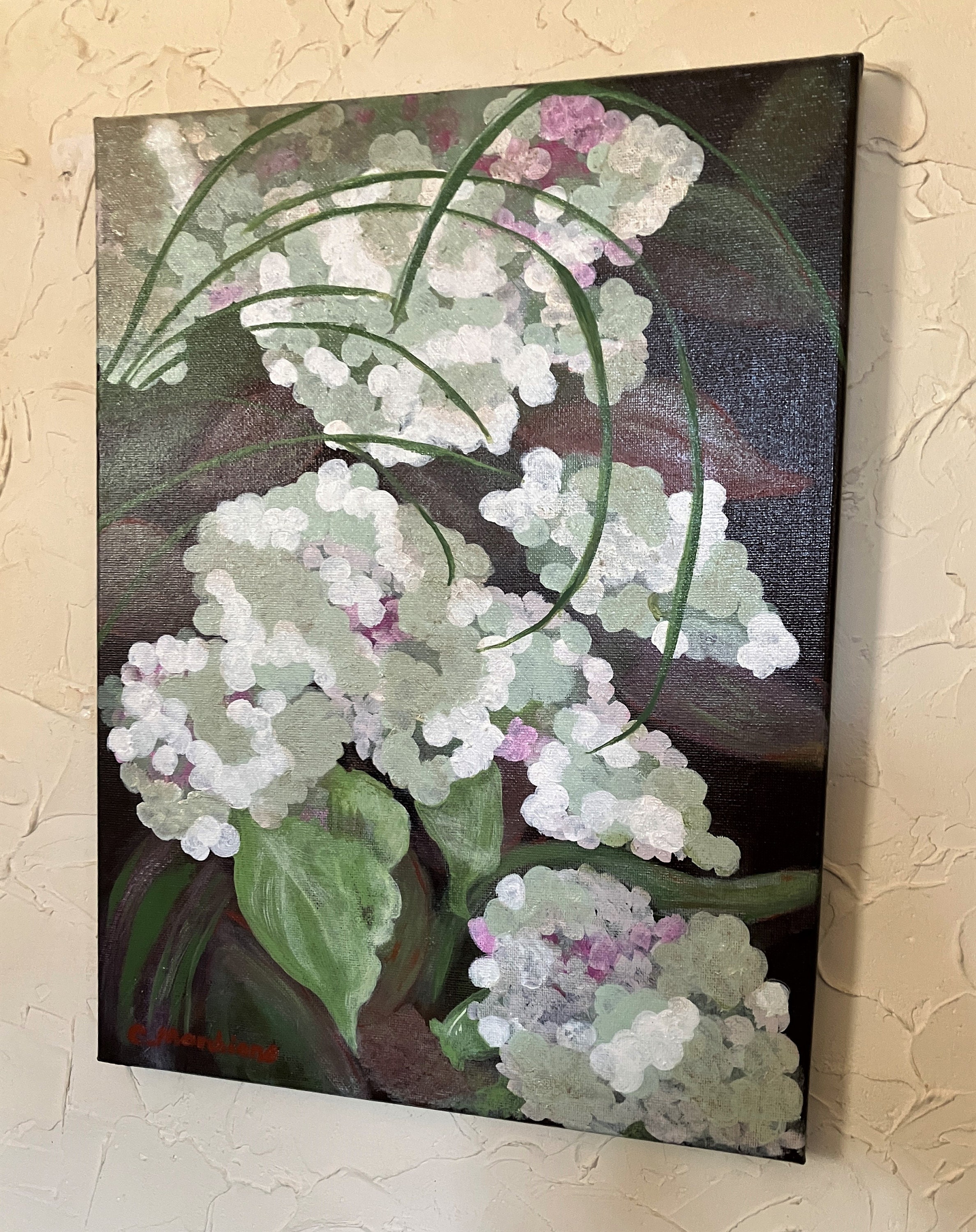 HYDRANGEA GARDEN Painting snowballs Original Artist Texture Earth ...