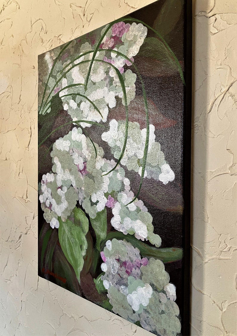 HYDRANGEA GARDEN Painting snowballs Original Artist Texture Earth ...