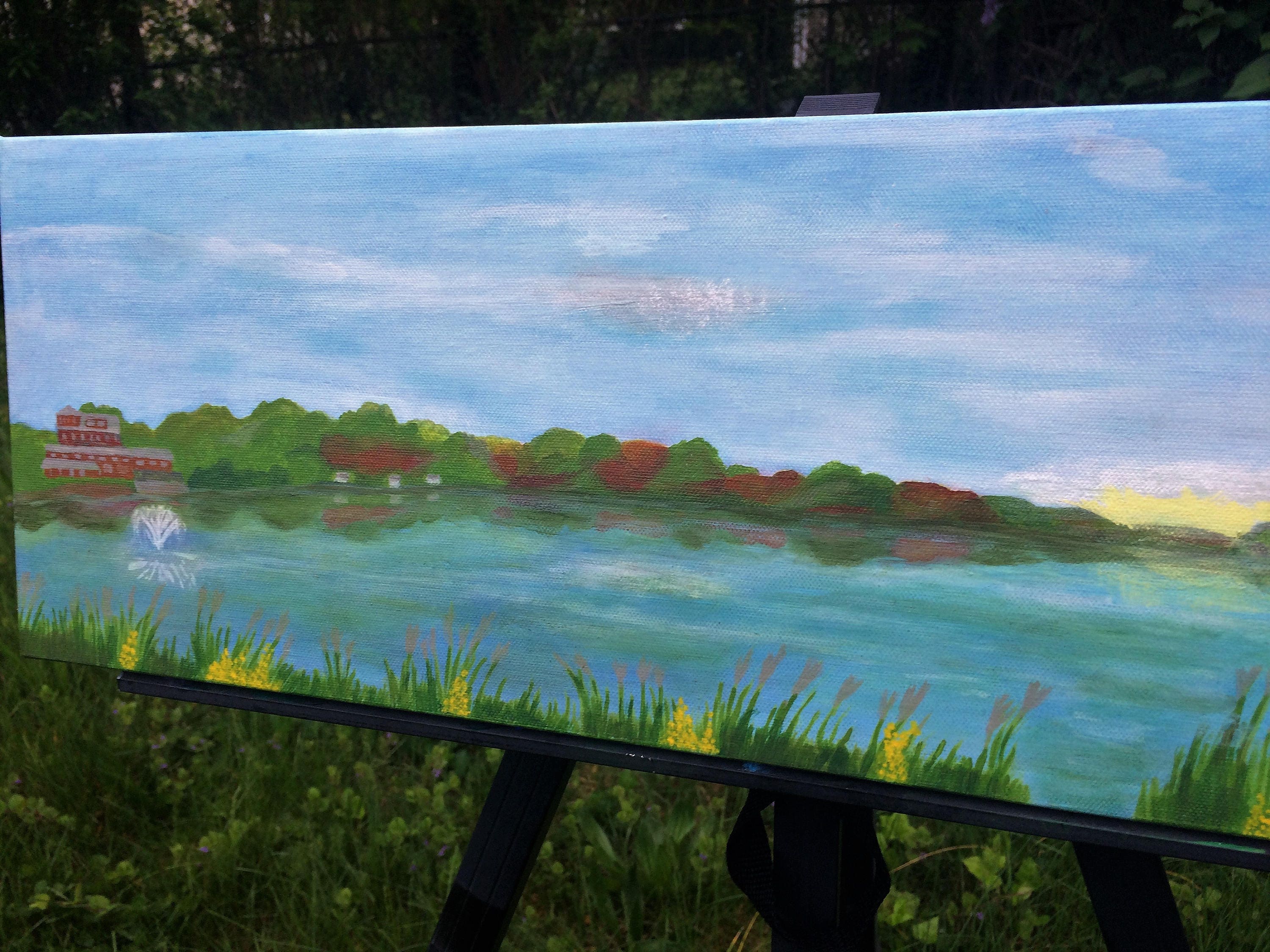 IONA LAKE NJ Late Summer Scene Panoramic View of Lovely Lake Nature ...