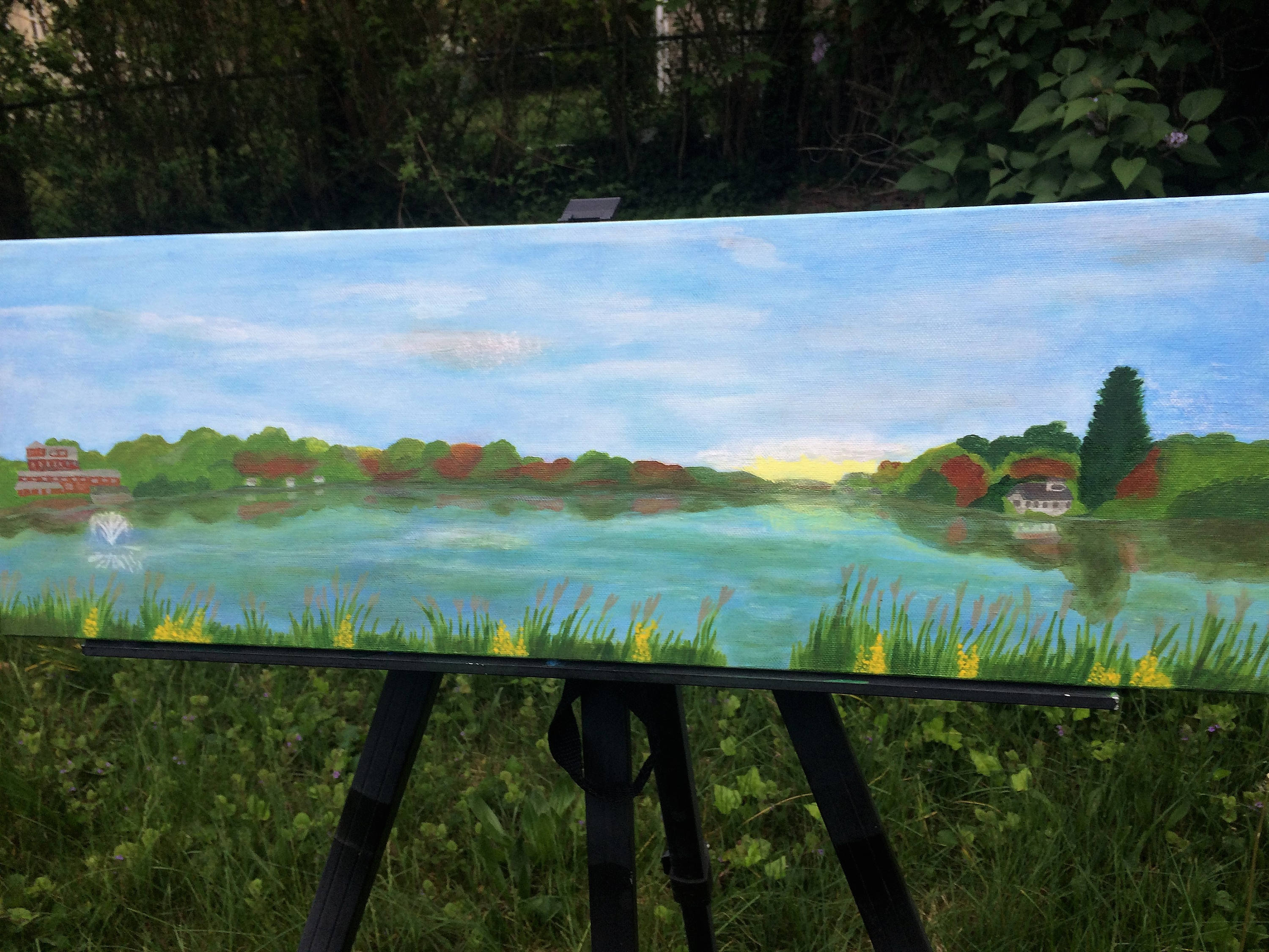 IONA LAKE NJ Late Summer Scene Panoramic View of Lovely Lake Nature ...