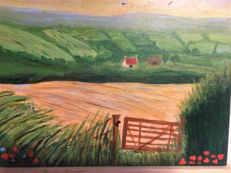 DEVON VALLEY FARM an Original Landscape Painting 11 X 14 In. Clouds Sky ...