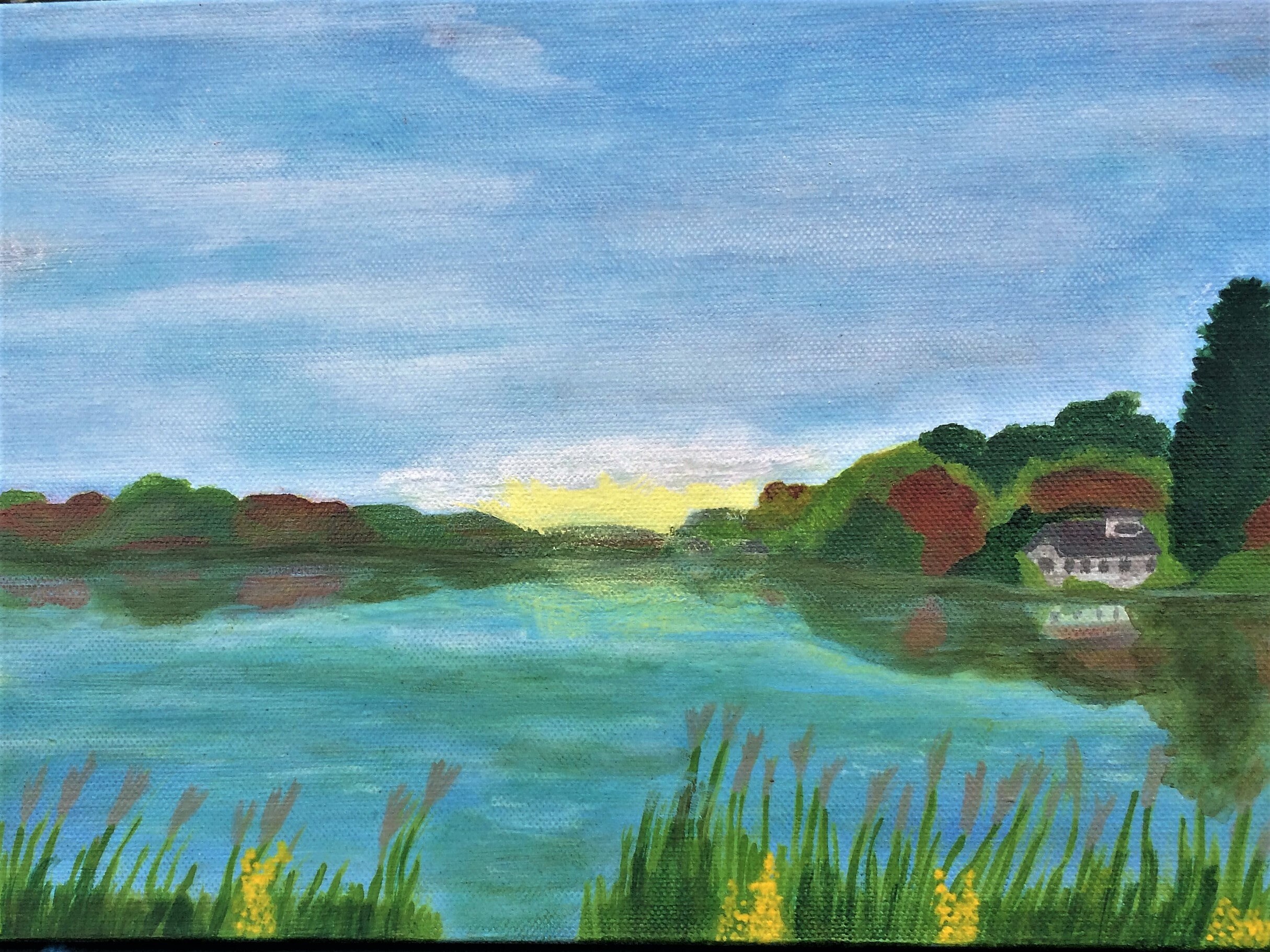 IONA LAKE NJ Late Summer Scene Panoramic View of Lovely Lake Nature ...